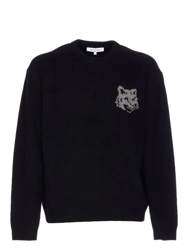 Maison Kitsuné Fox Head Wool Jumper - Black