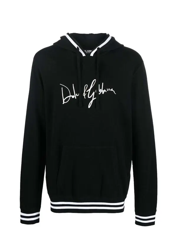 Dolce & Gabbana Logo-print Drawstring Hoodie - Black