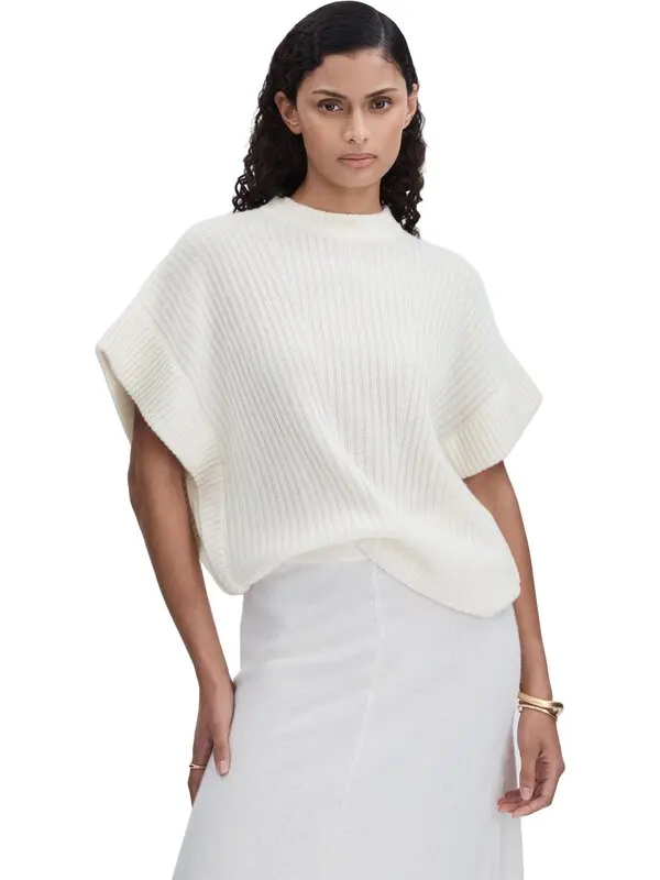 MADELEINE THOMPSON Boynton Wool Cashmere Top - Cream