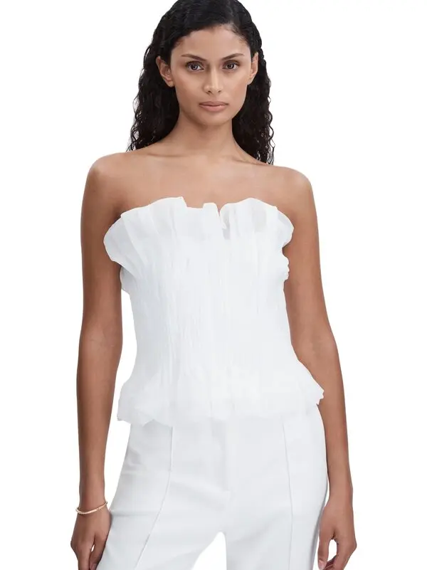Acler Clements Organza Strapless Top - Ivory