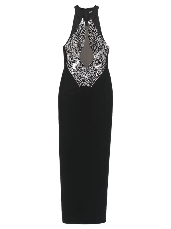 David Koma Double-wings Full-length Dress - Black