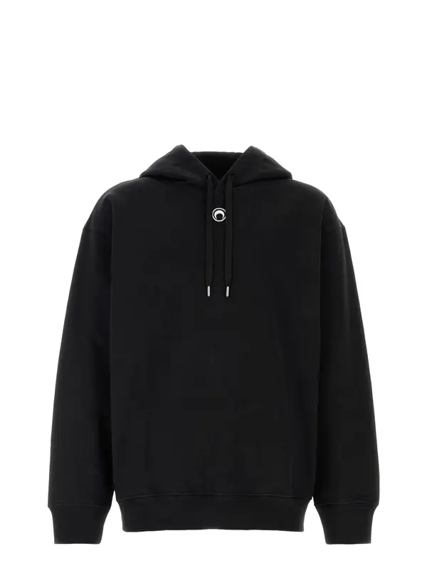 MARINE SERRE Embroidered Logo Hoodie - Black