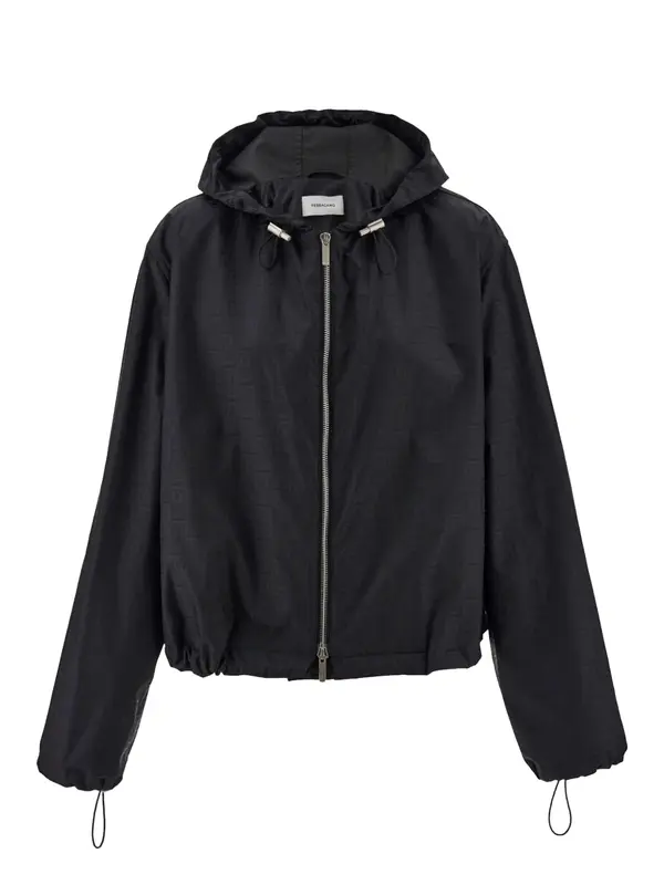 FERRAGAMO Monogram Windbreaker - Black