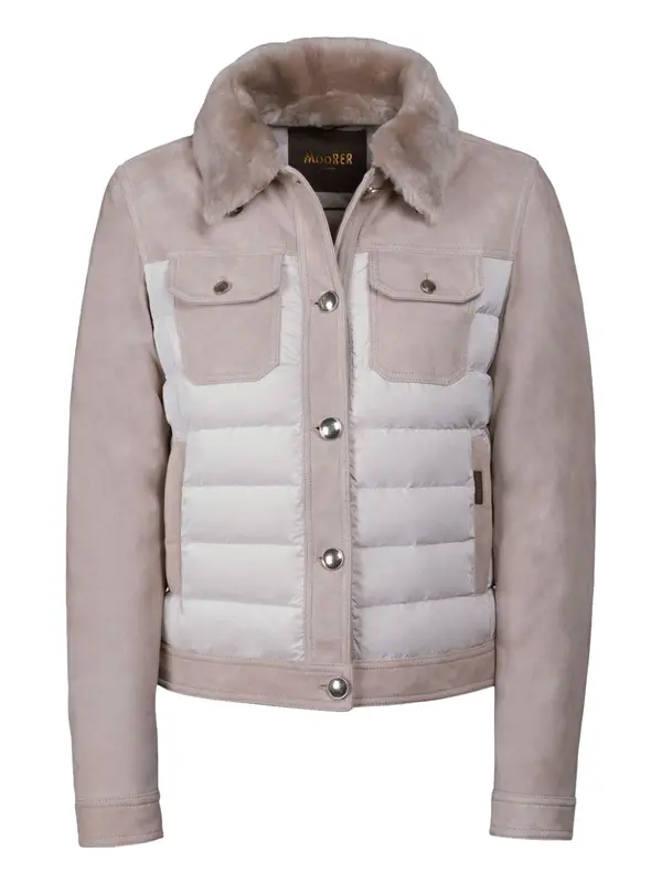 MOORER Shearling Padded Jacket - Neutrals