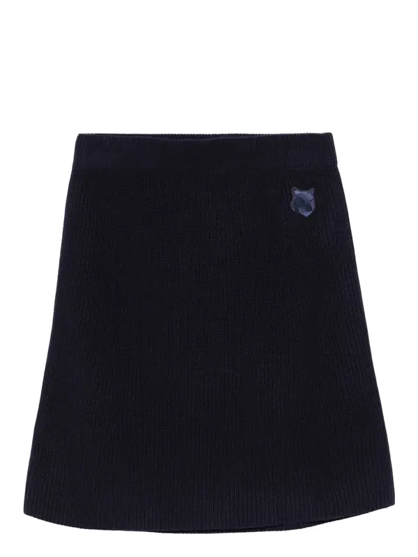 Maison Kitsuné Bold Fox Head Mini Skirt - Blue