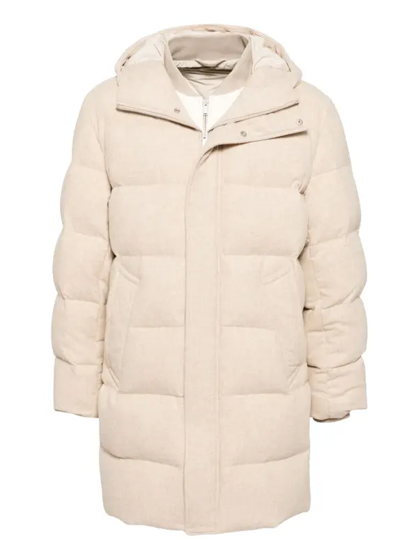 LARDINI Layered Puffer Jacket - Neutrals