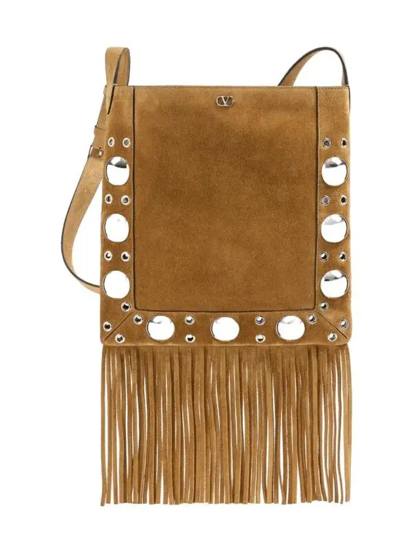 Valentino Garavani Nellcôte Suede Shoulder Bag - Brown
