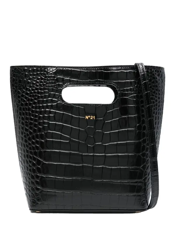 N°21 Crocodile-embossed Tote - Black