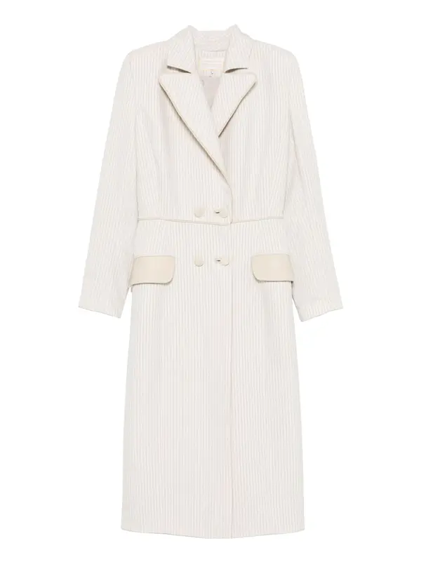 MITILIANE COUTURE Pinstriped Trench Coat - Neutrals