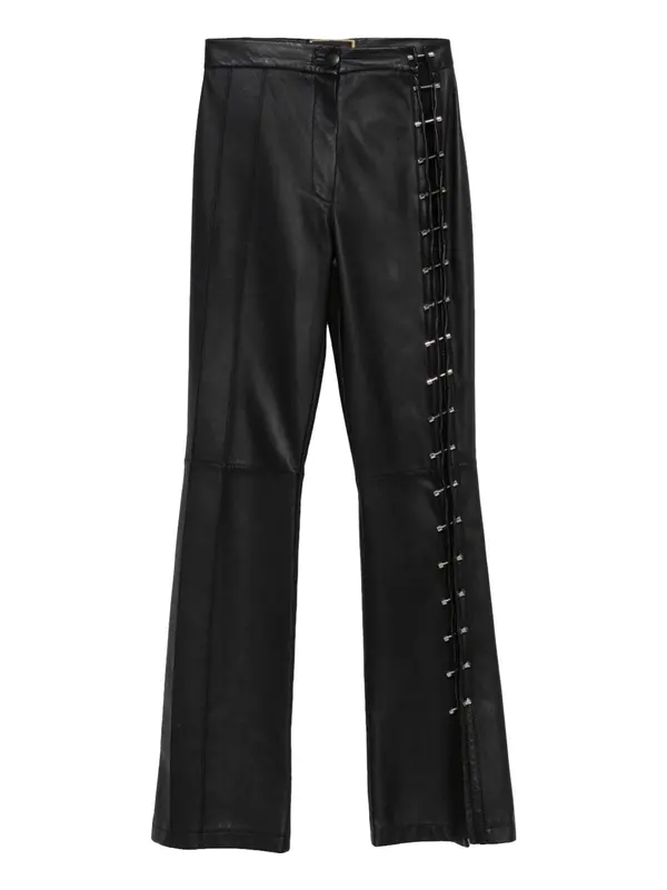MITILIANE COUTURE Piercing-detail Leather Trousers - Black