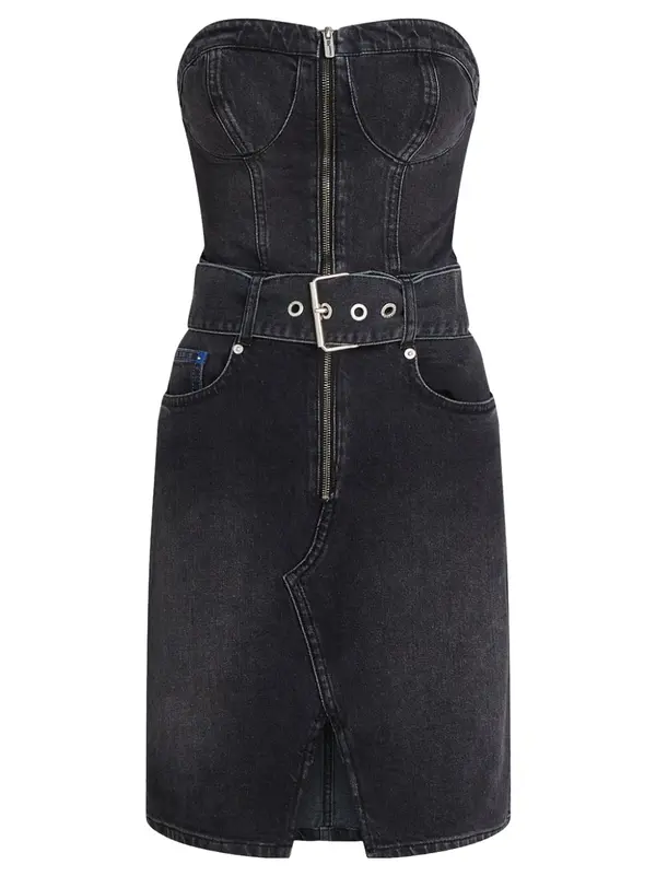 Karl Lagerfeld Bandeau Denim Dress - Black