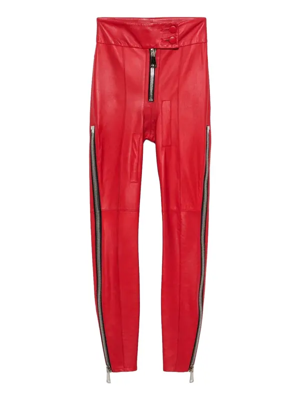 MITILIANE COUTURE Leather Trousers - Red