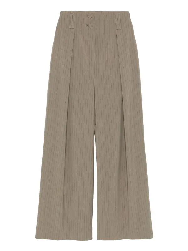 MITILIANE COUTURE Pinstriped Wide-leg Trousers - Green