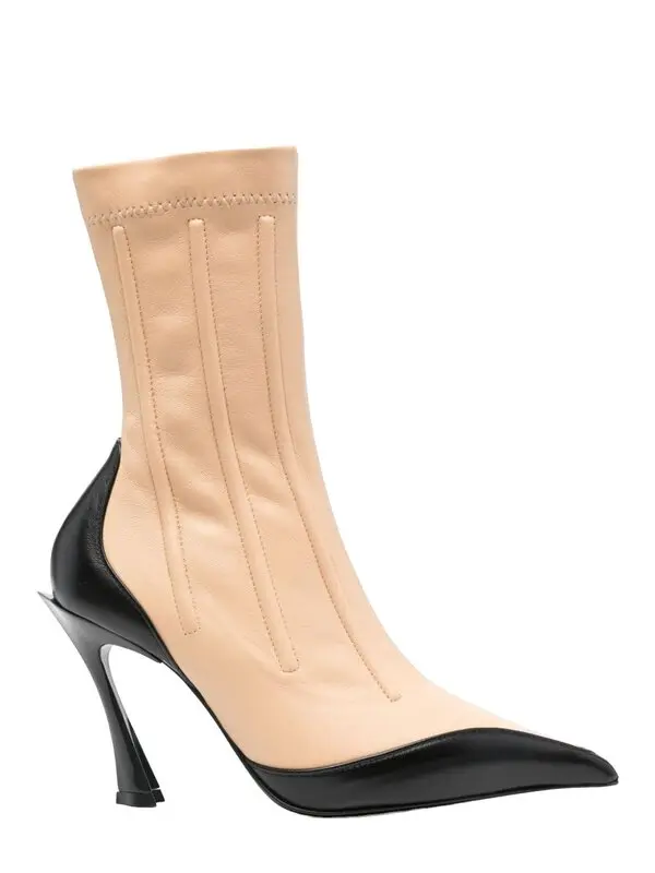 MUGLER 95mm Fang Boots - Neutrals