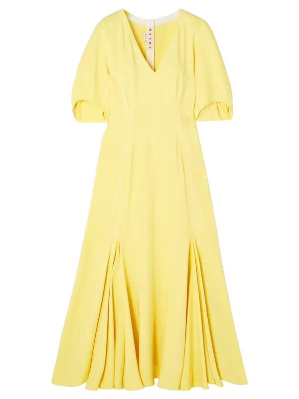 Marni Stretch-crepe Midi Dress - Yellow
