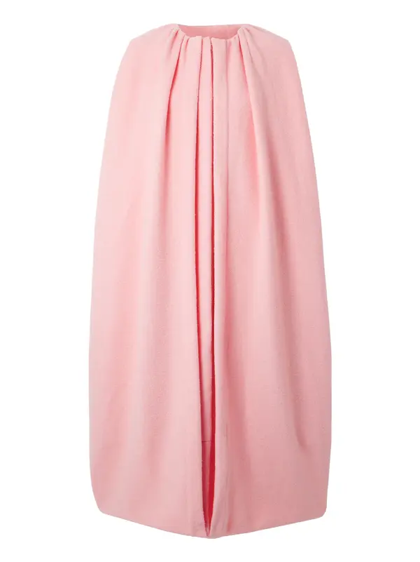 JIL SANDER Cape-effect Draped Wool-blend Coat - Pink
