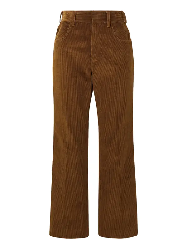 PETAR PETROV Cropped Corduroy Pants - Brown