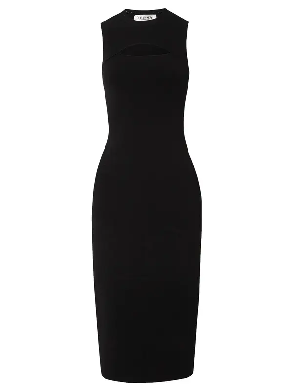 Victoria Beckham Vb Body Cutout Midi Dress - Black