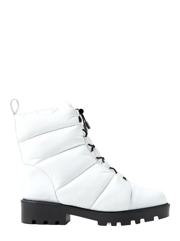 PORTE & PAIRE Quilted Shell Ankle Boots - White