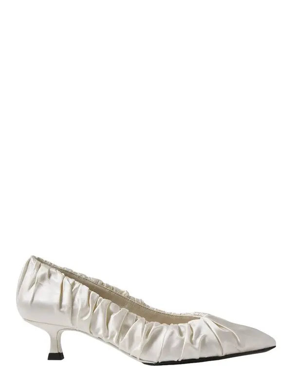 Khaite Palermo Gathered Satin Pumps - Neutrals