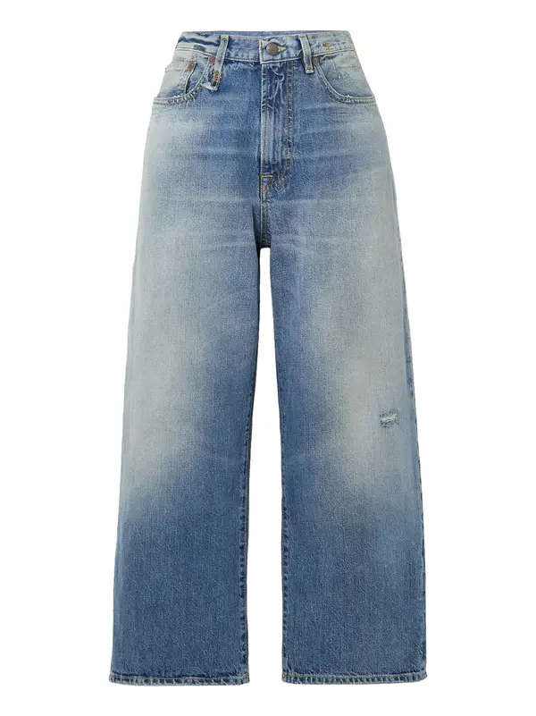 R13 D'arcy Cropped Wide-leg Jeans - Blue