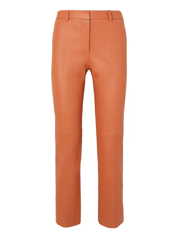 JOSEPH Coleman Leather Skinny Pants - Orange