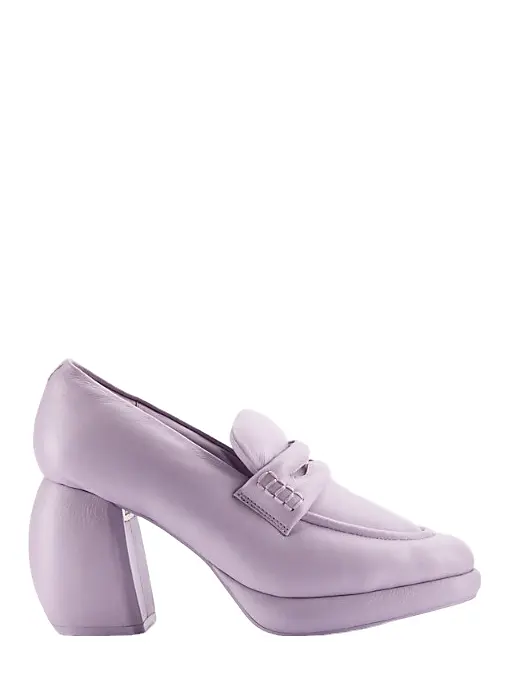 CLARKS X MARTINE ROSE Leather-blend Heeled Loafers - Lilac Leather