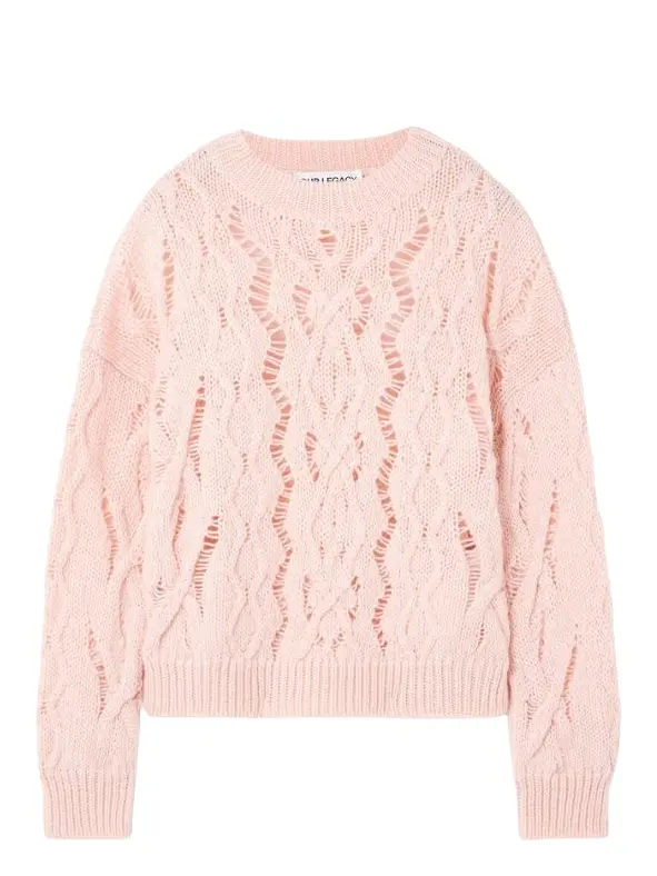 Our Legacy Cable Sonar Open-knit Wool Sweater - Pink