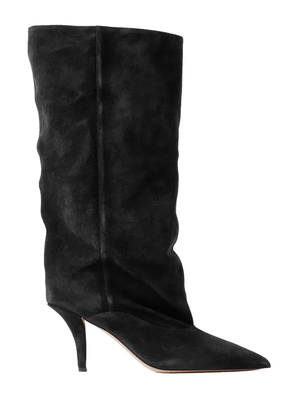 Paris Texas Ines Suede Knee Boots - Black