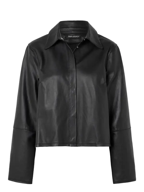 Our Legacy Auto Paneled Leather Jacket - Black