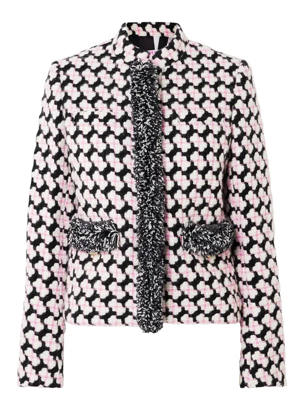 Emilio Pucci Fringed Wool-blend Tweed Jacket - Pink
