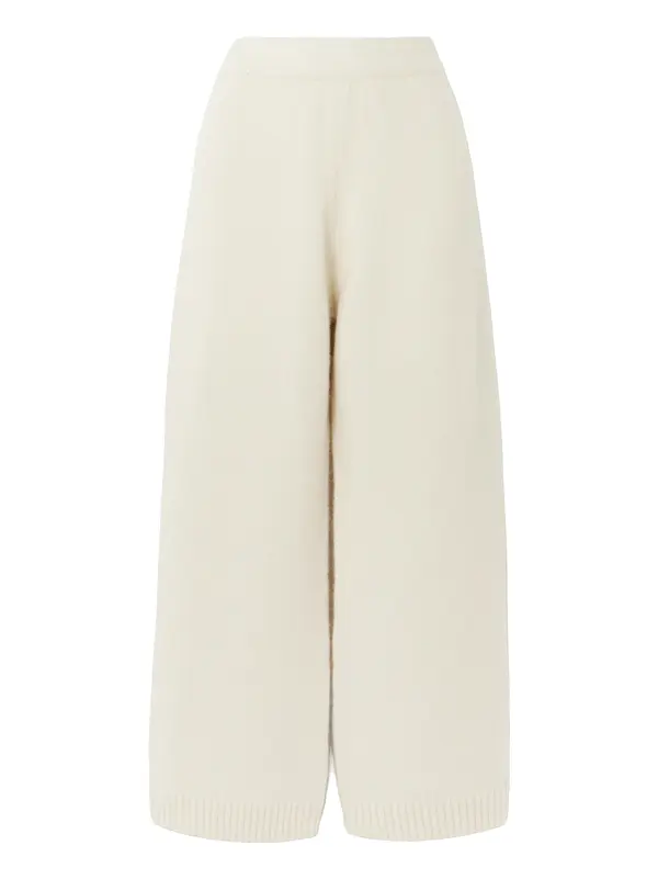 Calle Del Mar Cashmere Wide-leg Pants - Cream