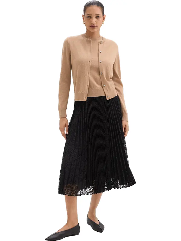 Theory Pleated Midi Skirt - Black