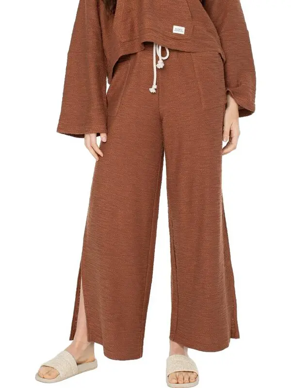 Roxy Beach Breeze Split Hem Pants - Carob Brown
