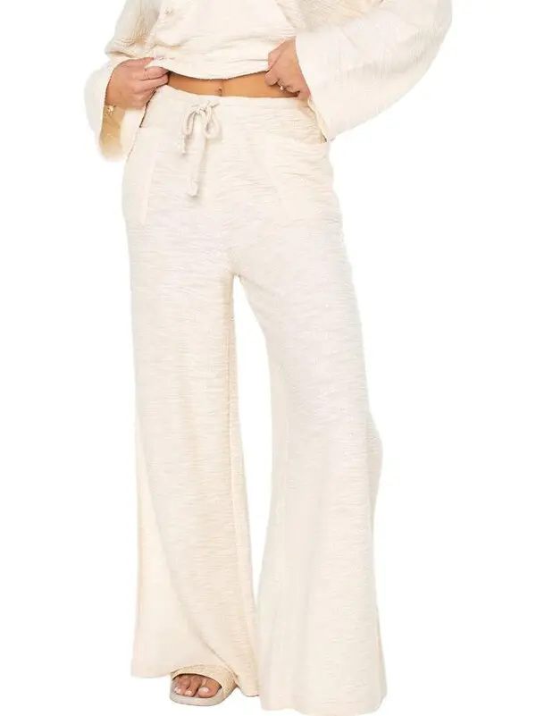 Roxy Beach Breeze Split Hem Pants - Parchment