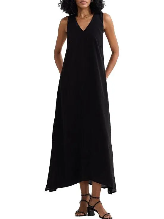 REISTOR Sleeveless Maxi Dress With Cross-back Detail - Solid