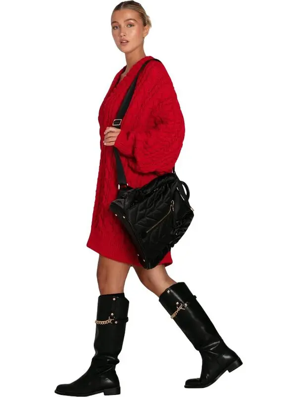 BELLE & BLOOM Still The One Chunky Oversize Knit - Red