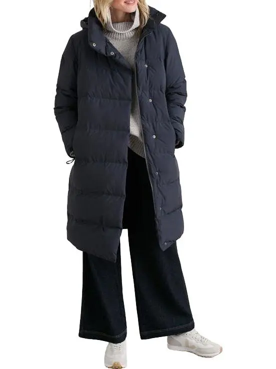 SEASALT CORNWALL Holywell Bay Waterproof Puffer Coat - Inkwell Blue