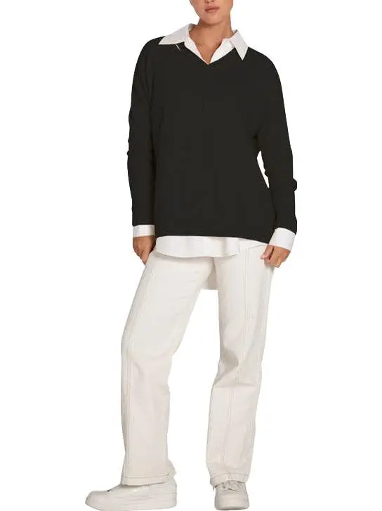 BELLE & BLOOM Cashmere Blend Oversized Jumper - Black