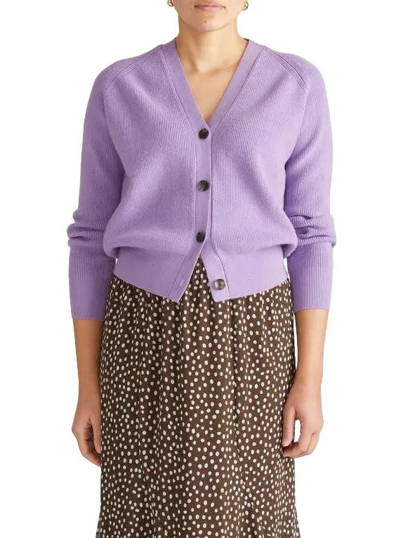 Universal Standard Ribbed Cardigan - Purple Posey