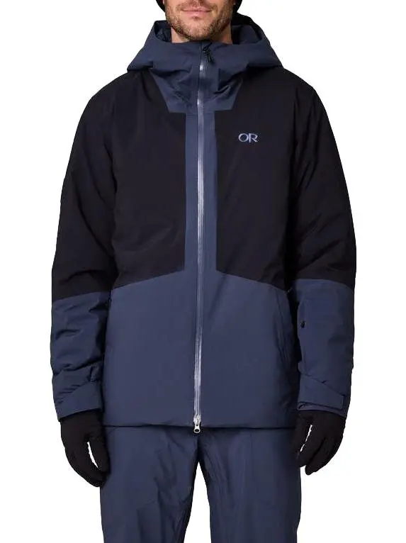 OUTDOOR RESEARCH Snowcrew Waterproof Hooded Ski Jacket - Atlantic/black