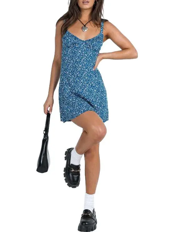 Princess Polly Georgia Floral Print Minidress - Blue