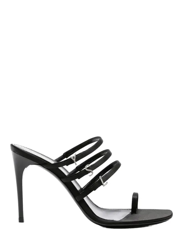 Saint Laurent Jerry 95 Satin Sandals - Black