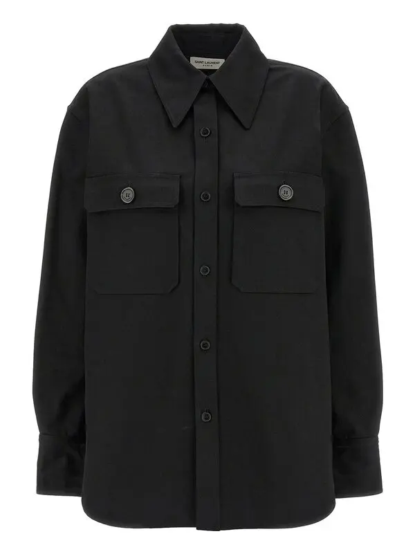 Saint Laurent Cotton Shirt - Black