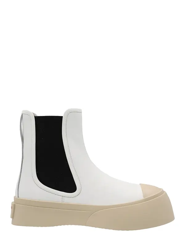 Marni Pablo Leather Boots - White
