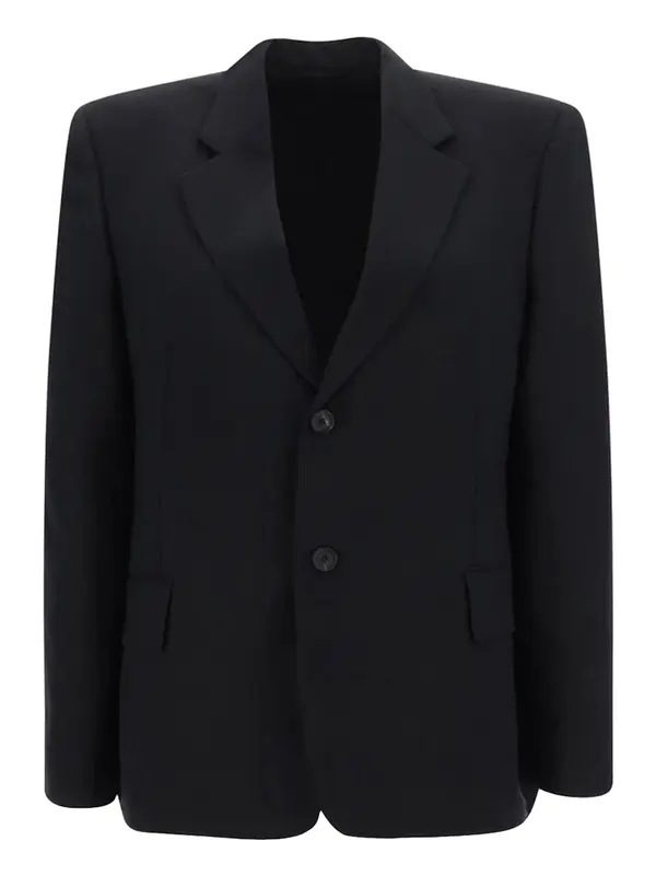 Balenciaga Wool Single-breasted Jacket - Black