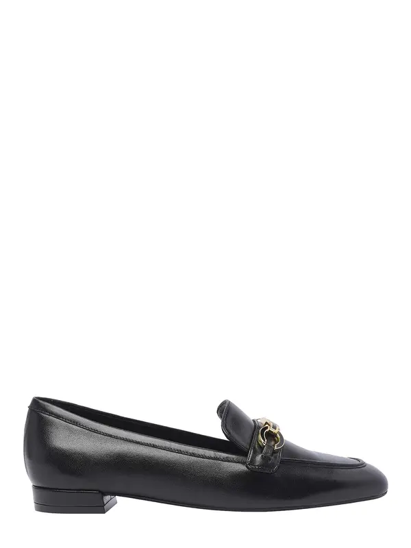 STUART WEITZMAN Signature Square Leather Loafers - Black