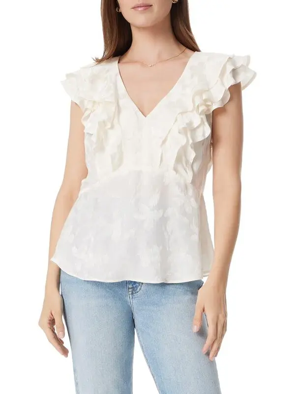 Sam Edelman Maila Ruffle Top - Parchment