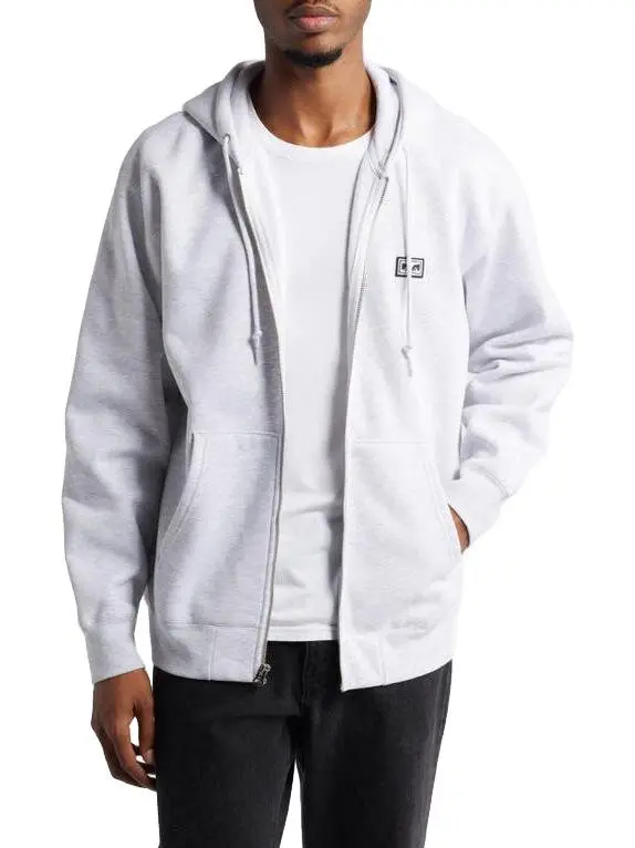 Obey Established Works Bold Zip Hoodie - Ash Grey