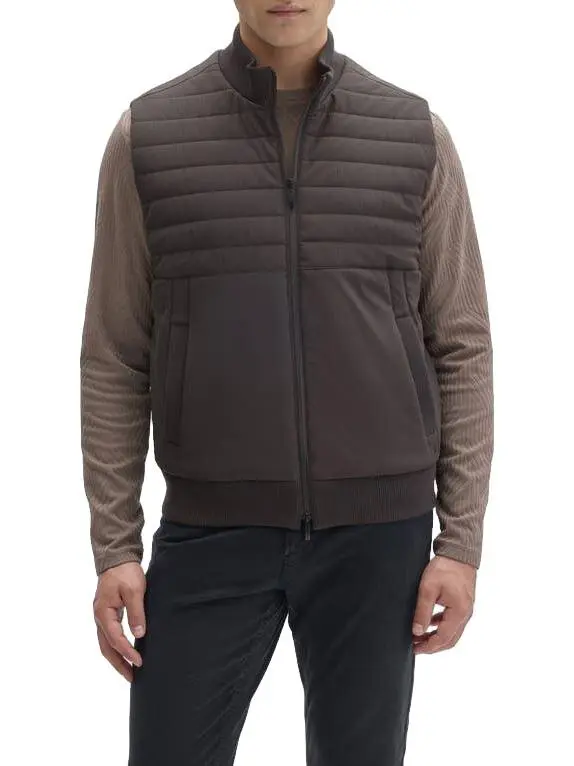 Robert Barakett Fremantle Quilted Corduroy Vest - Espresso
